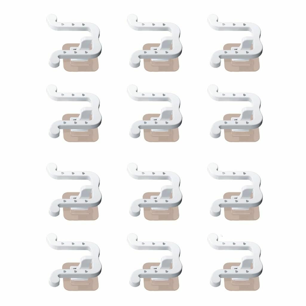 Настенный органайзер для тапочек, 12 шт, Белый цвет