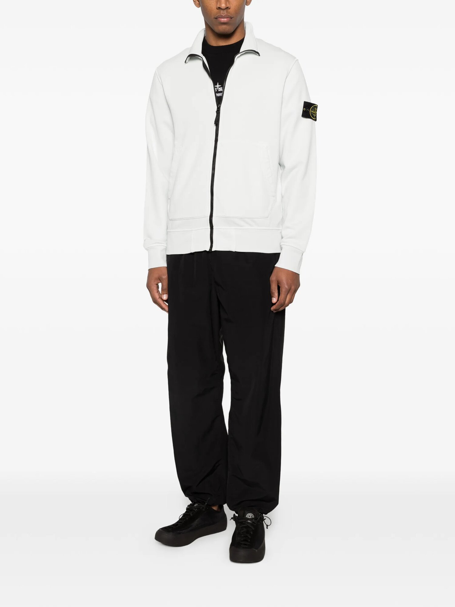 Толстовка Stone Island Zip-up logo-patch sweatshirt, размер M, , синий — фото 1