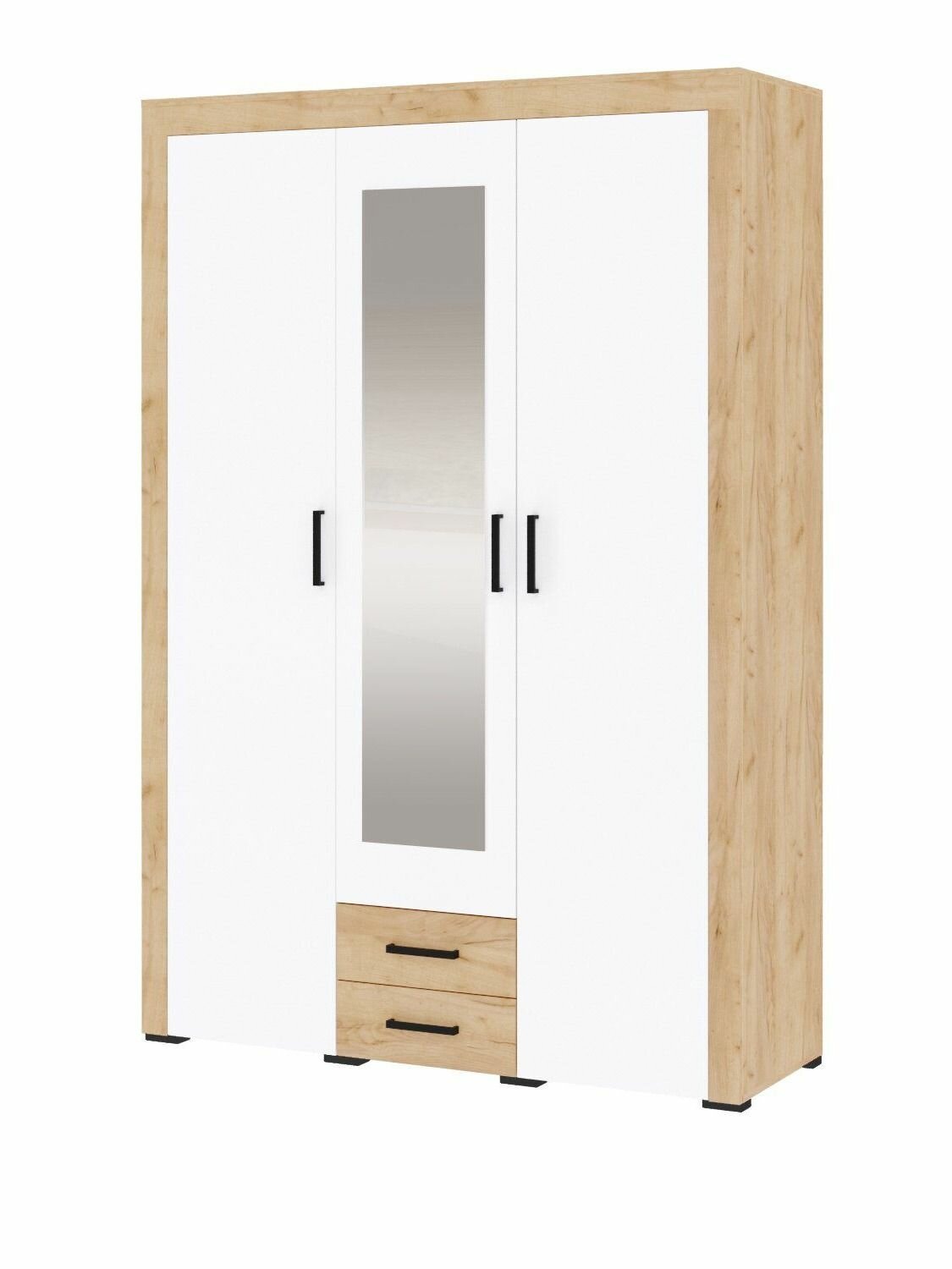 Шкаф 3-х ств Спальня Адель (дуб крафт золотой/белый) 2200х1490х520 тэкс