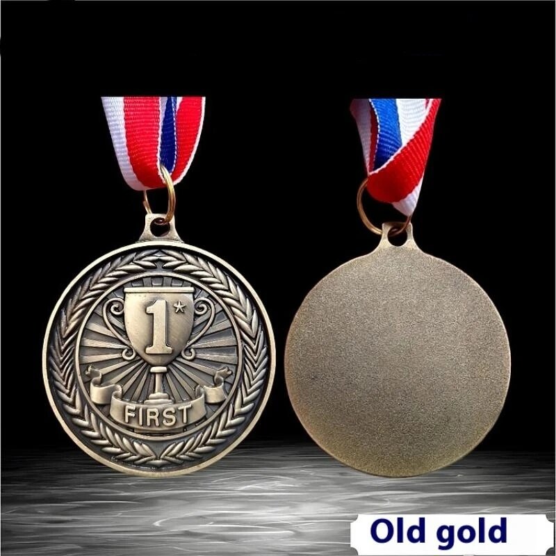 1 шт, 5 см, медали для соревнований с лентой на шею, золотая/серебряная/бронзовая медаль, A4