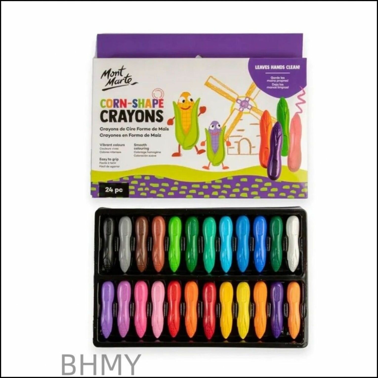 Эксклюзивные восковые мелки Mont Marte Кукуруза, 24 штуки