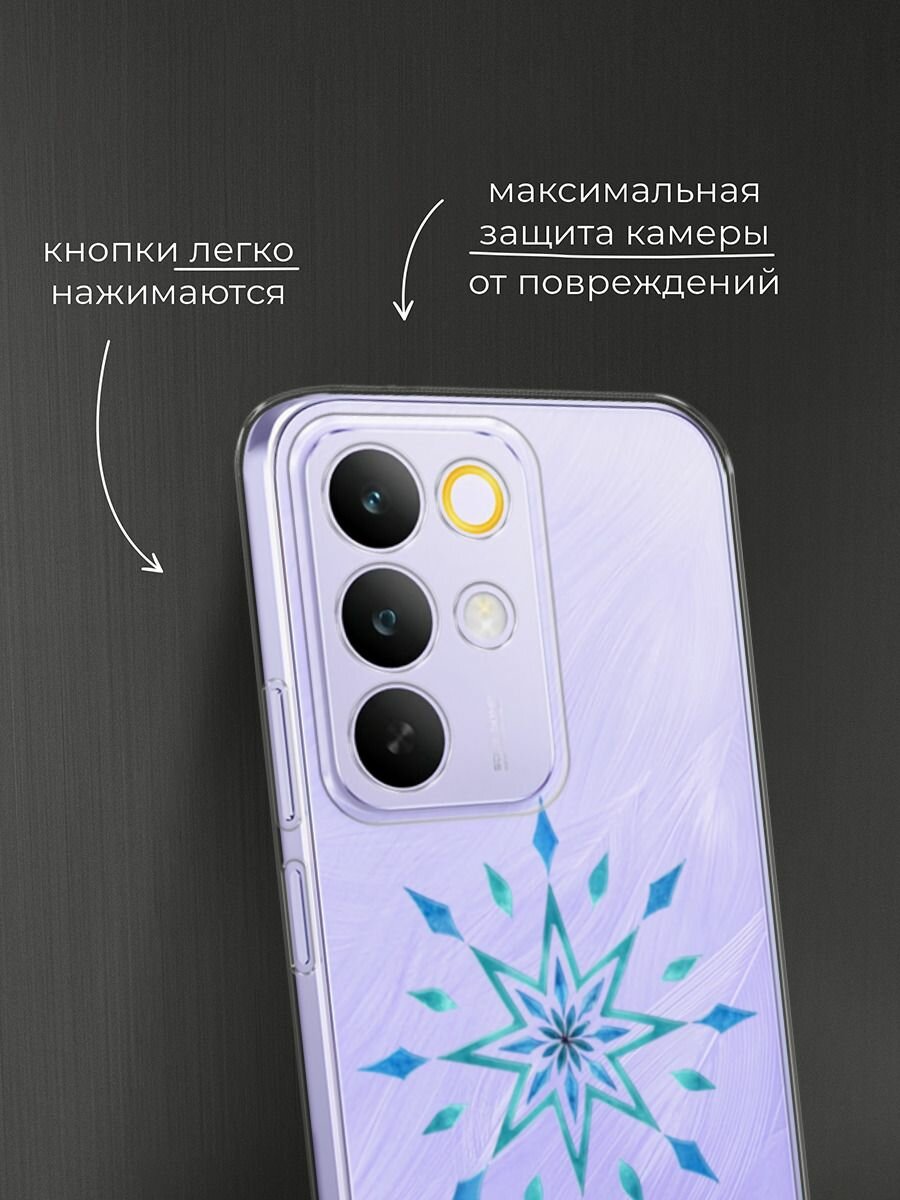 Силиконовый чехол на Realme C85 / Реалми C85 с принтом Ледяная снежинка — фото 1