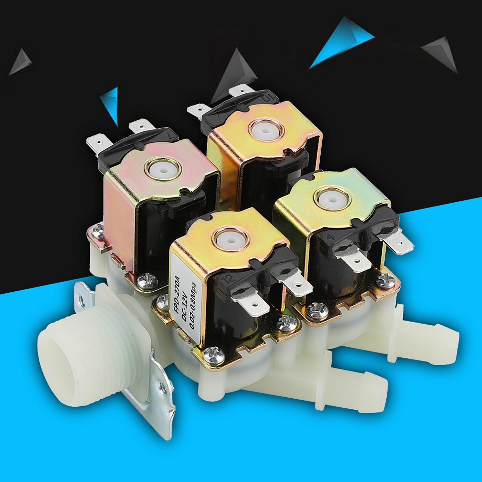 Электромагнитный клапан для слива воды с одним входом и четырьмя выходами 12 В