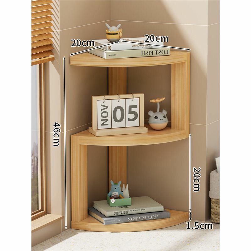 Настенная угловая полка для книг, настольный стеллаж в угол, для спальни, гостиной, 2/3 яруса, размер 202046 см / 242468 см