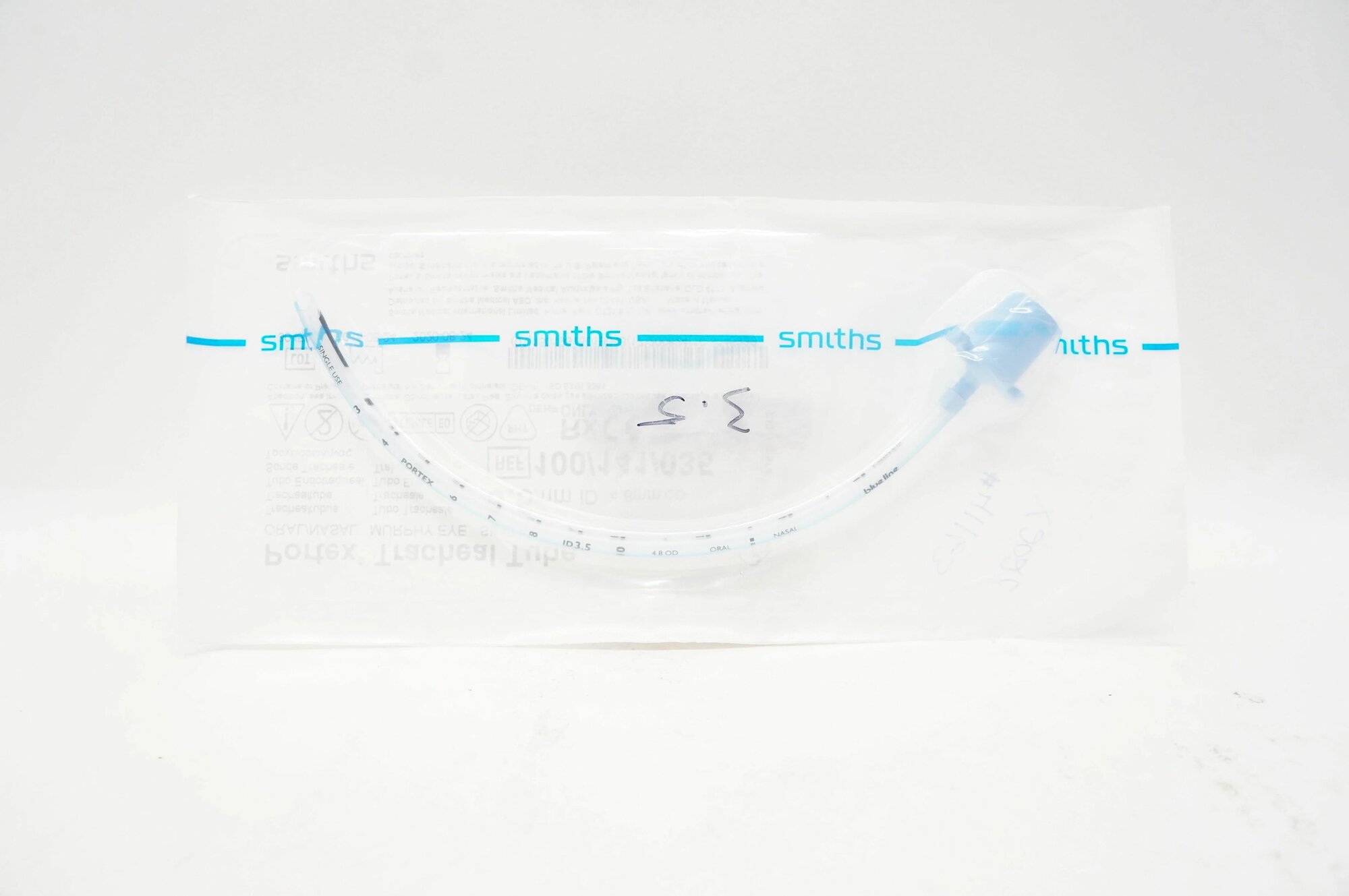 Интубационная трубка "Portex" мерфи без манжеты, силиконизированный пвх, 3.5мм.