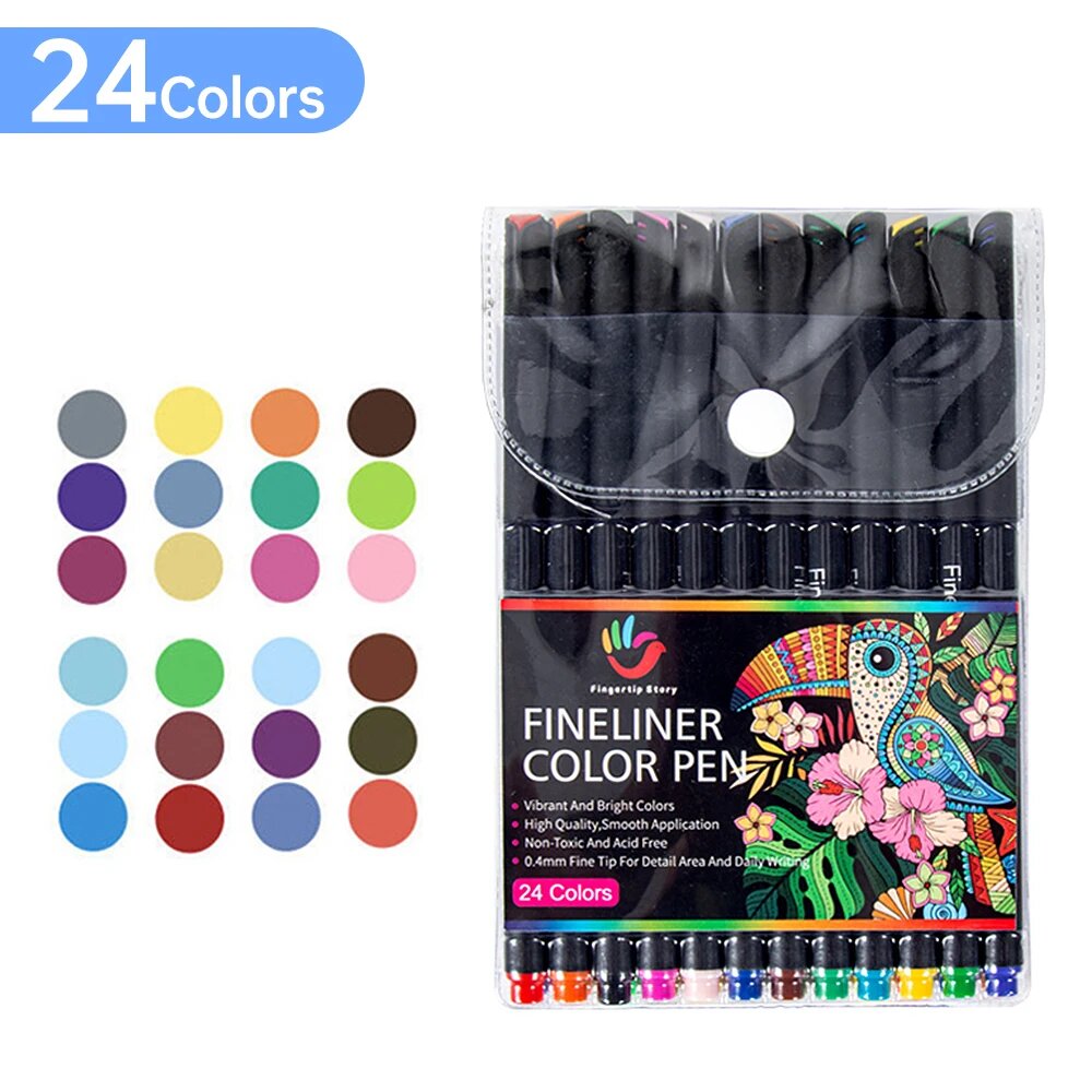 36 Color Fineliner Маркеры 0.4 мм 24 Color