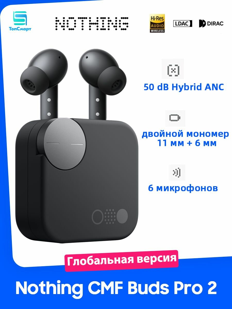 Nothing Наушники беспроводные с микрофоном CMF Buds Pro 2, серый, бронза