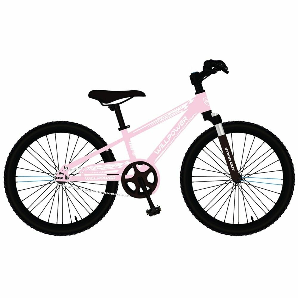 Велосипед детский 2-х колесный 24" WILLPOWER розовый FG250826200K-13, 1 скорость