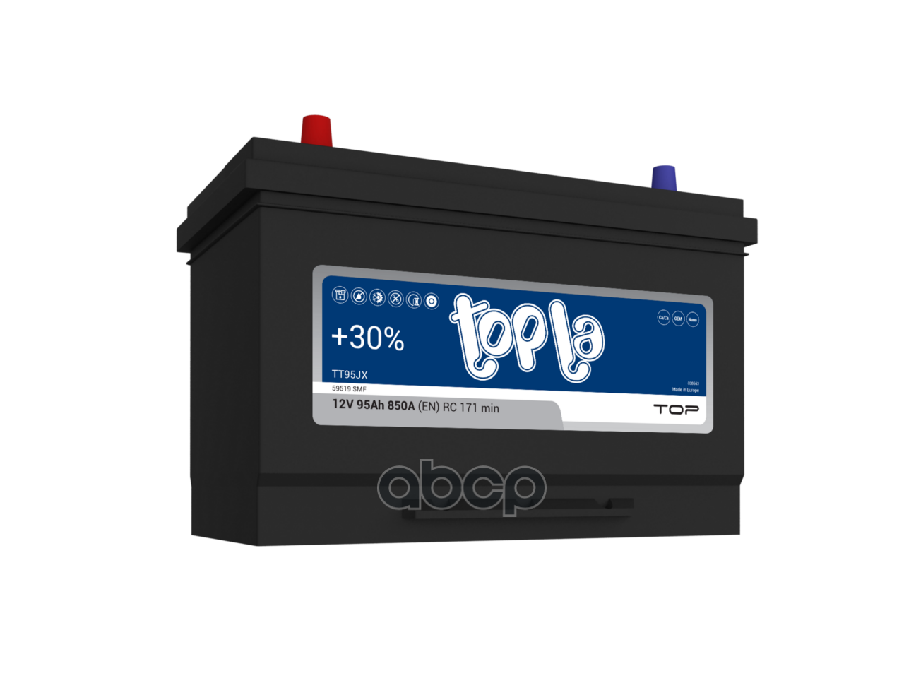 Аккумулятор TOPLA Top JIS 95 А/ч прямой L+ 306x173x221 D31 EN 850 А Topla арт. 1031494