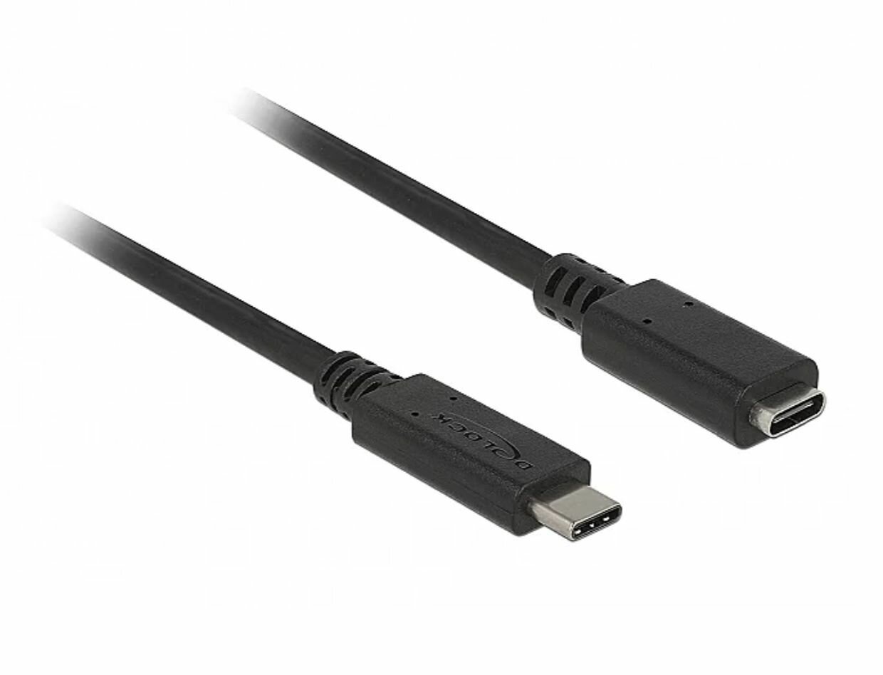 Кабель DeLOCK удлинительный, SuperSpeed USB (USB 3.1 Gen 1) USB Type-C, 1.5 метра, для ПК или ноутбука, черный (85534)