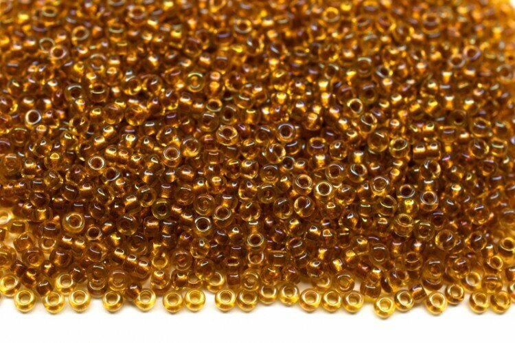Бисер японский MIYUKI круглый 15/0 #2196 радужный топаз, окрашенный изнутри, 10 грамм