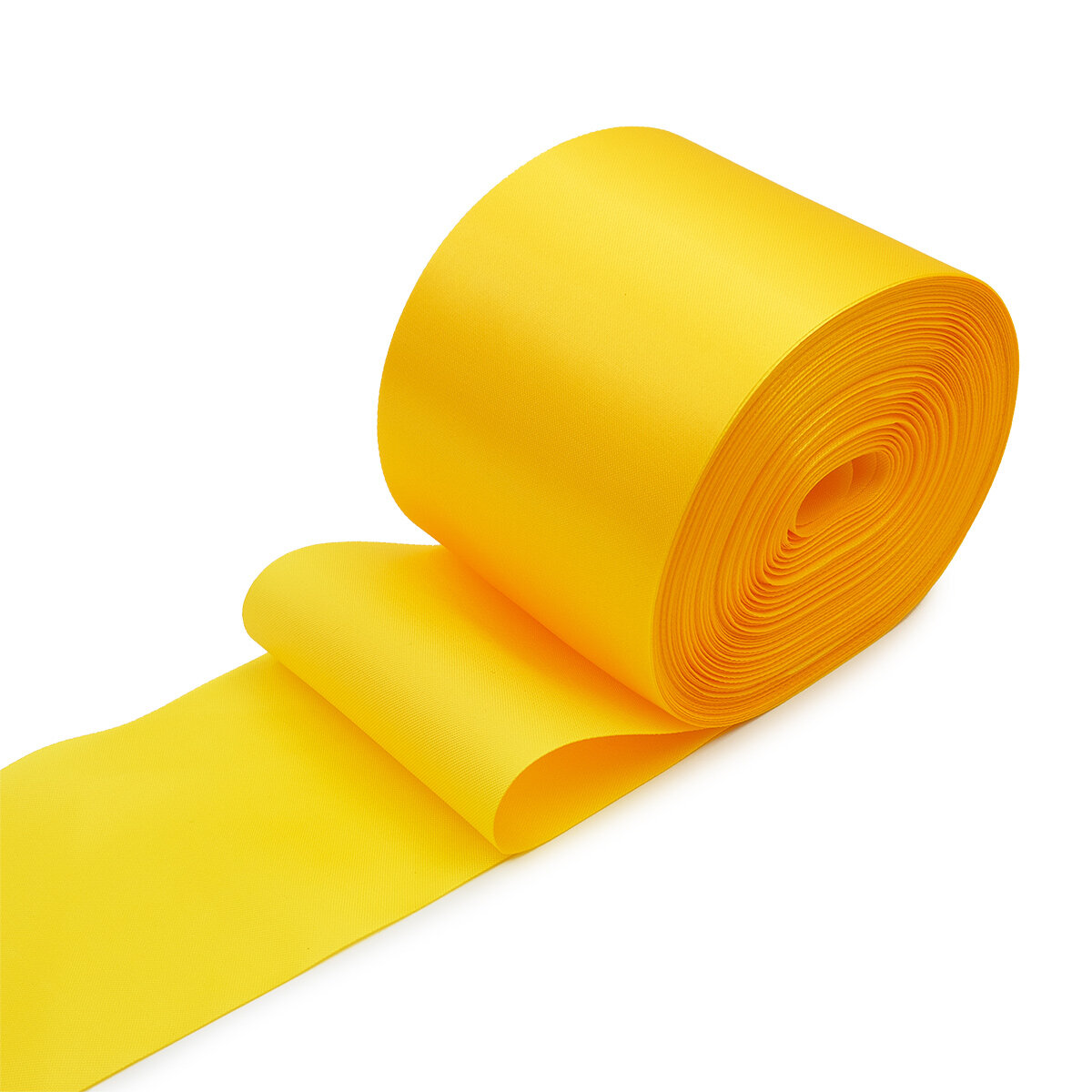Лента атласная 10см*100м, желтая, для декора, упаковки и рукоделия, Айрис