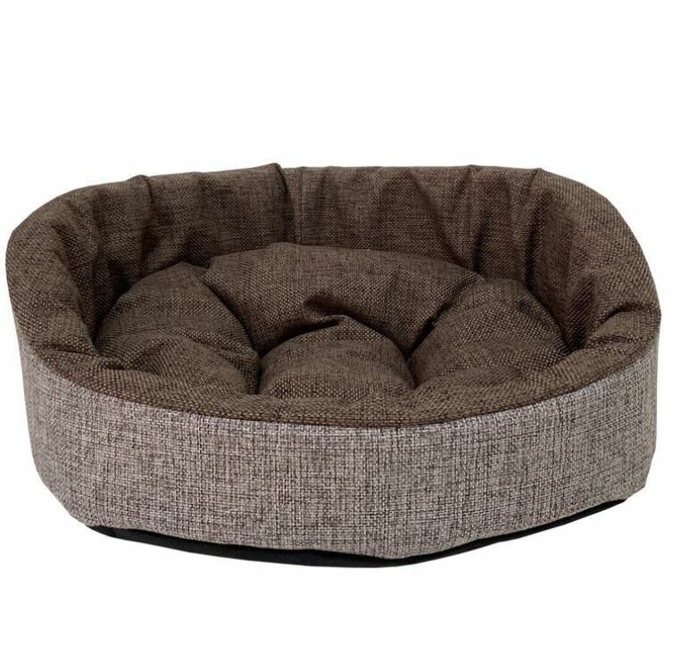 HOMEPET Диванчик для домашних животных Жаккард Wool №4, Коричневый, 64 см х 50 см х 18 см