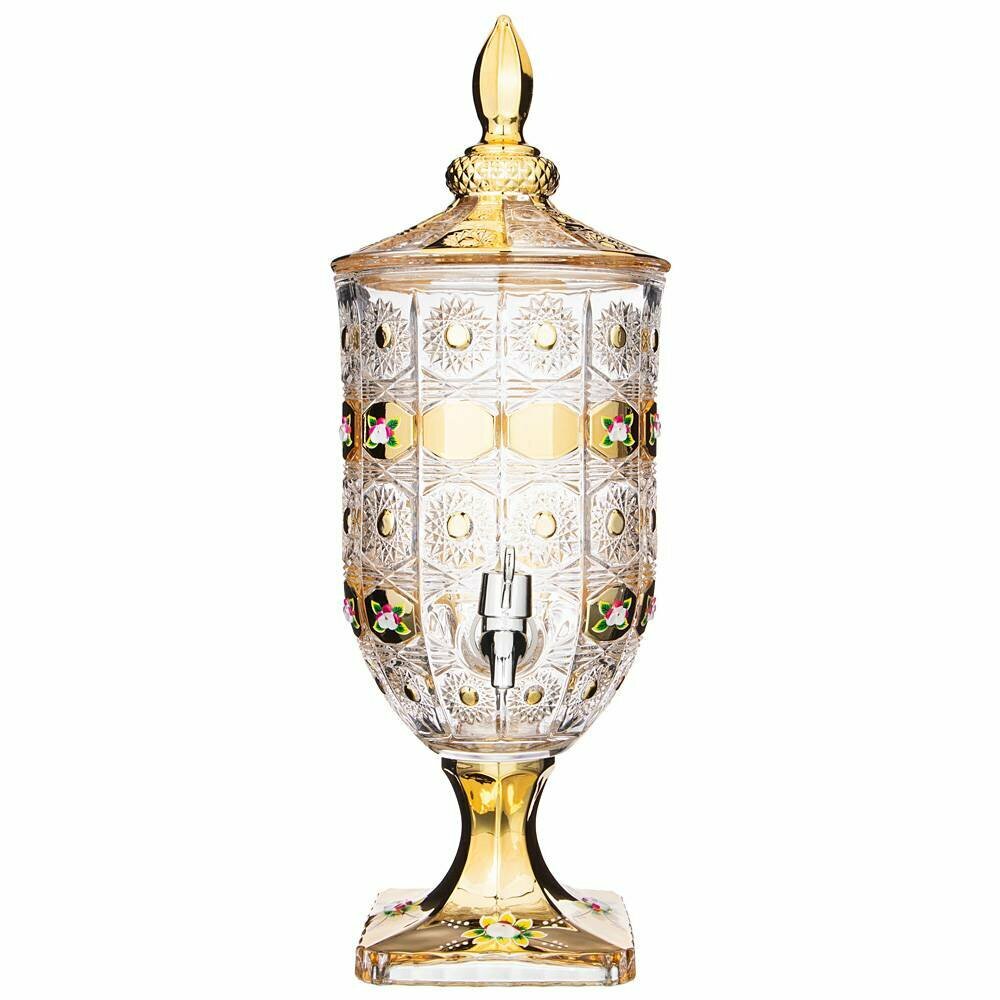 Диспенсер для напитков лимонадница lefard gold glass 2,6 л. 16*16 см. высота 44,5см. KSG-195-172
