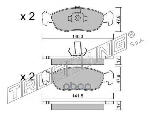 К-т дисков. тормоз. колодок Peugeot 106, 306 1.1-1.5 91-, Xsara 97- П с датч. Trusting арт. 1591