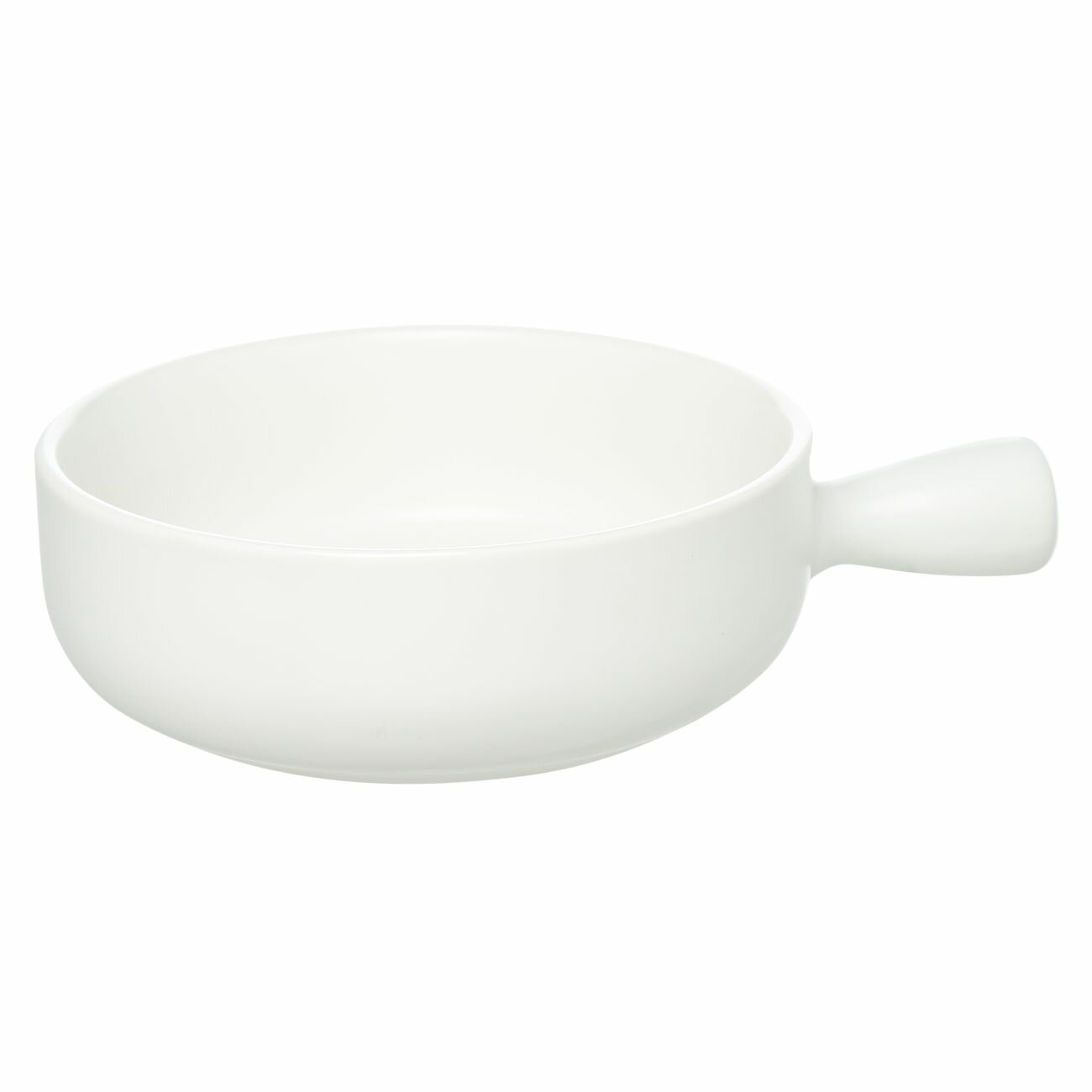 Форма для запекания, 15 см, с ручкой, круглая, керамика, белая, Light kitchen, Kuchenland