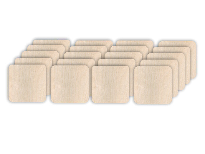 Заготовка для творчества / фанера 3 мм / квадрат 9 СМ / бирдекель / 20 шт / подставка под кружку / поделка в школу / декупаж