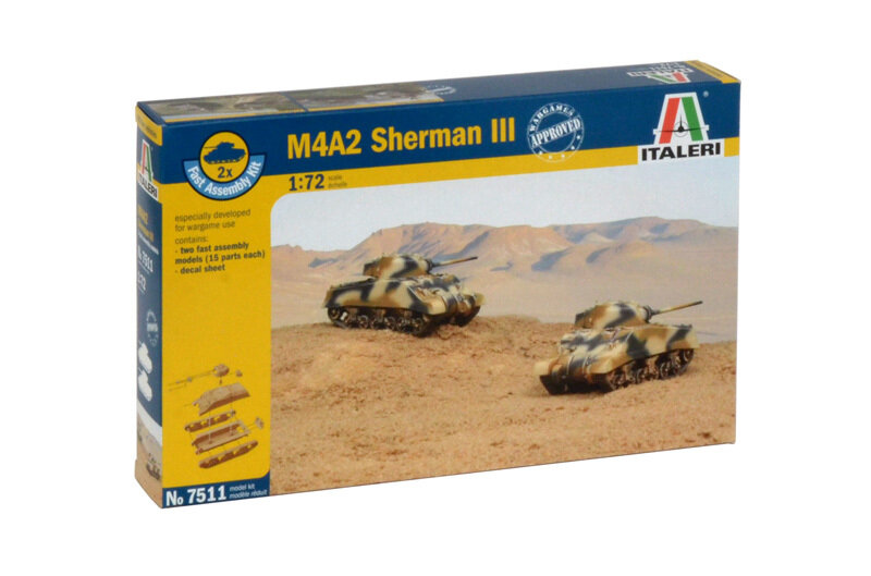 Сборная модель танка / Модель для сборки Italeri / Танк М4А2 Sherman III