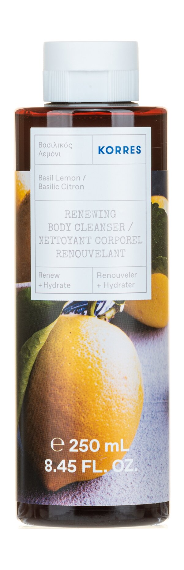 KORRES Гель для душа Лимон, Базилик, 250 мл