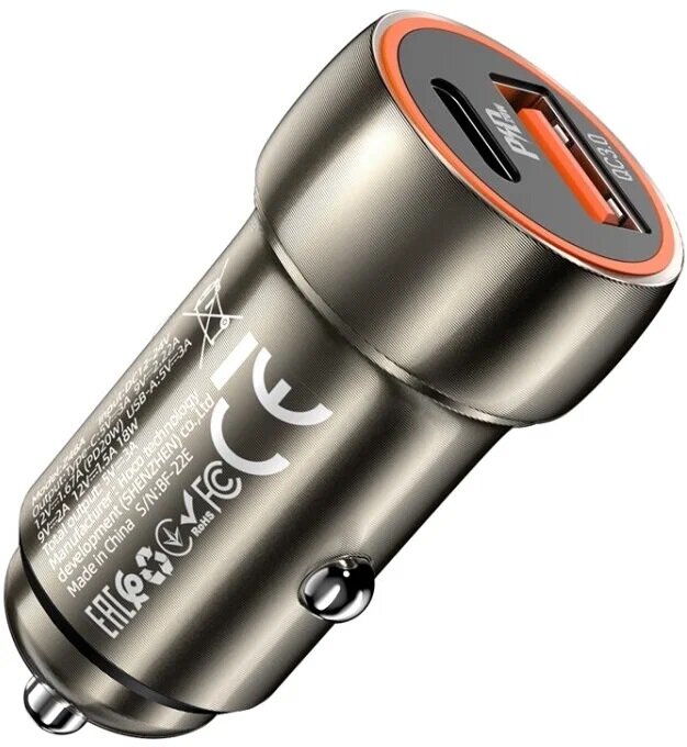 Автомобильное зарядное устройство Hoco Z46A Blue whale PD20W+QC3.0 18W