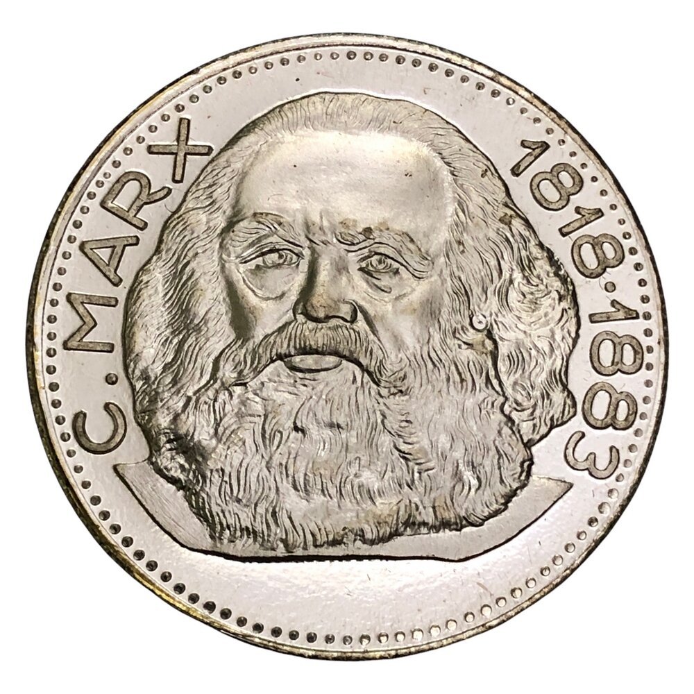 Италия, настольная медаль "Карл Маркс" 1975 г.
