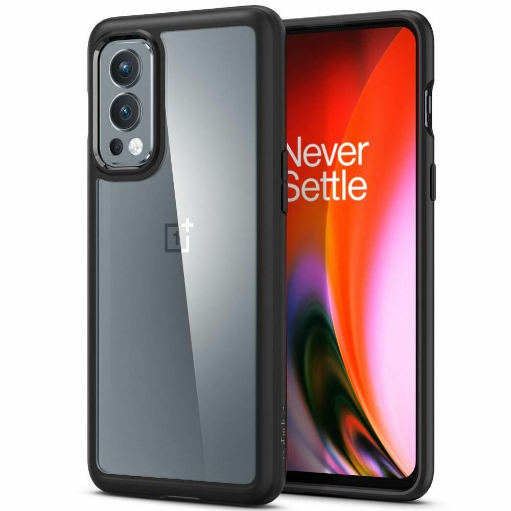Чехол Spigen на OnePlus Nord 2 5G (ACS03664) Ultra Hybrid / Спиген чехол для Ван Плас Норд 2 накладка, противоударный, с защитой камеры, черный