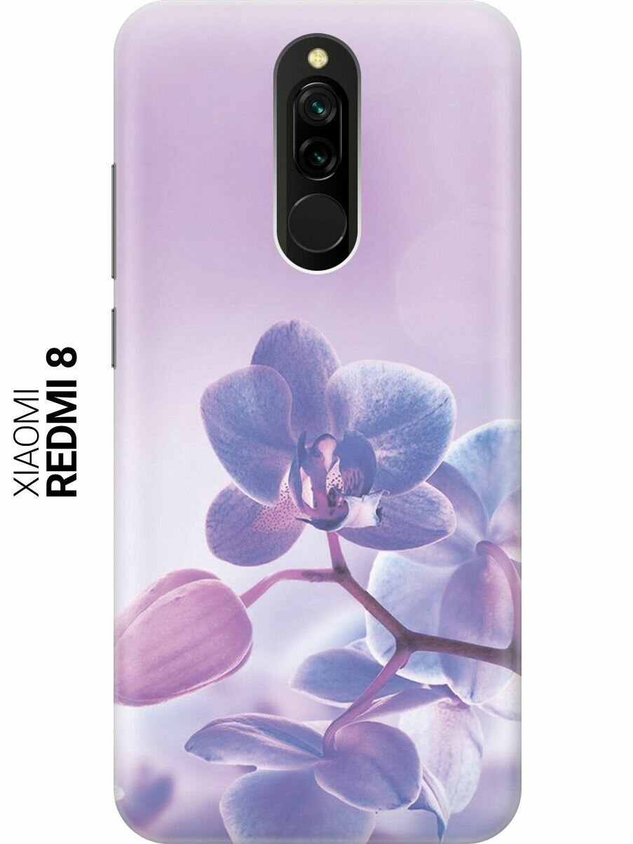 Силиконовый чехол на Xiaomi Redmi 8, Сяоми Редми 8 с принтом "Лиловые орхидеи"