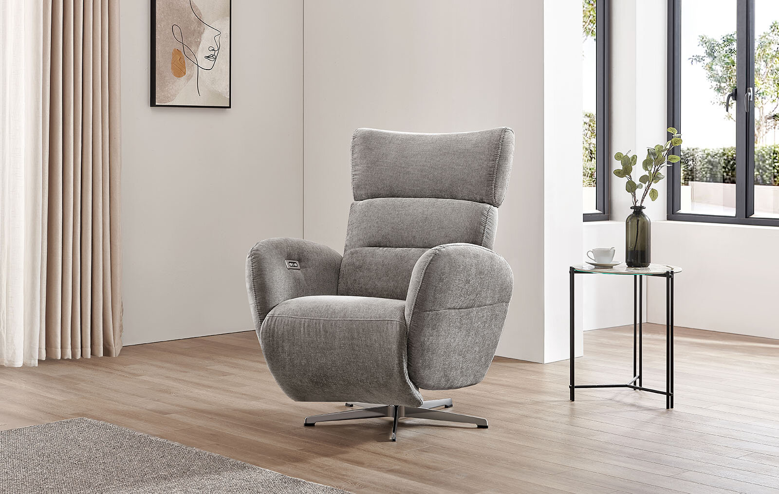 Кресло-реклайнер Star, серый