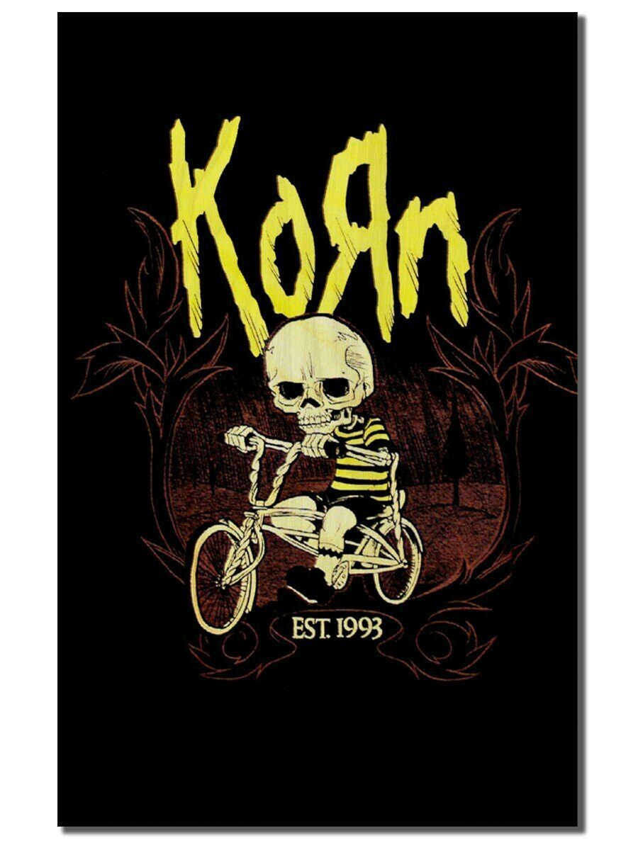 Картина интерьерная на дереве, рисунок музыка korn корн - 5331 В
