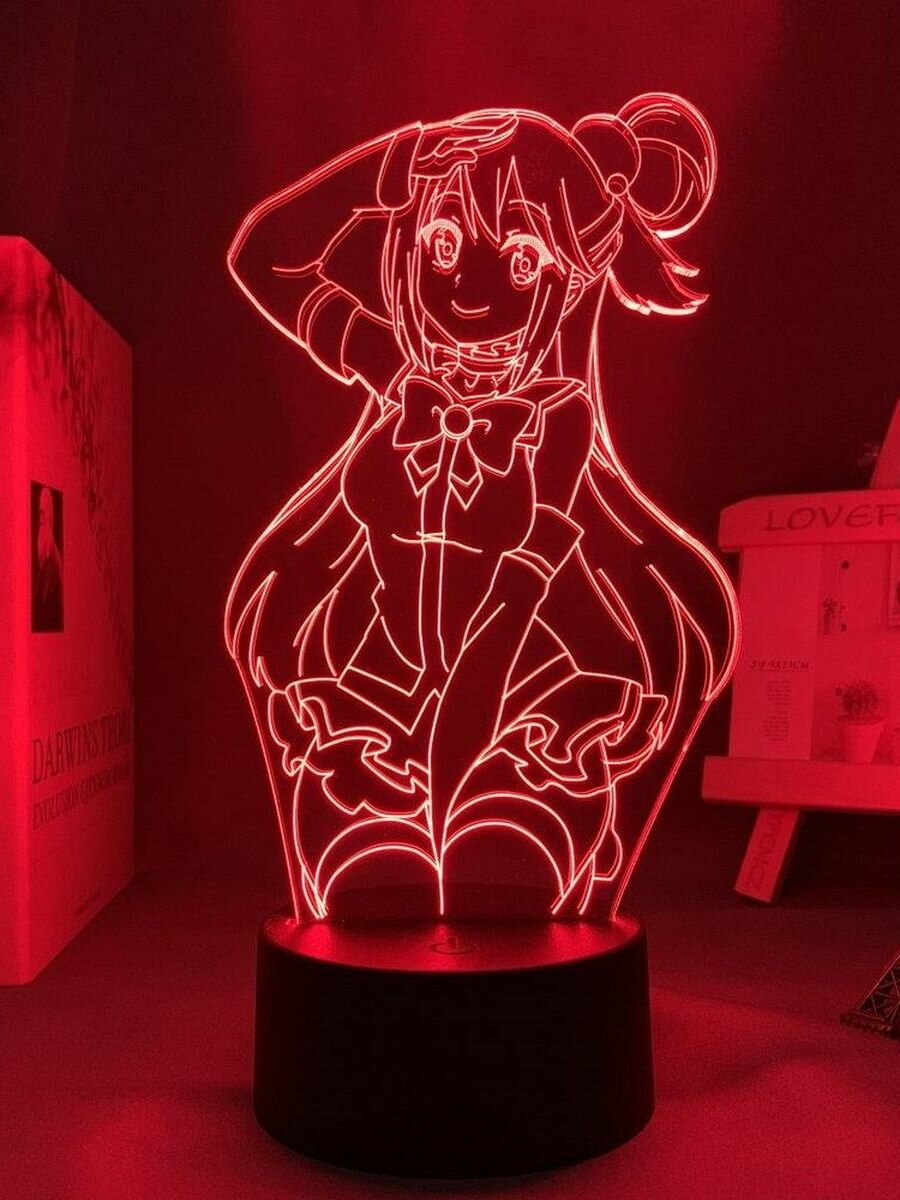 Ночник Аниме Этот замечательный мир! - Anime Konosuba. Подарок фанату аниме и манги — декор в комнату с любимыми персонажами, в стиле отаку и японской анимации.