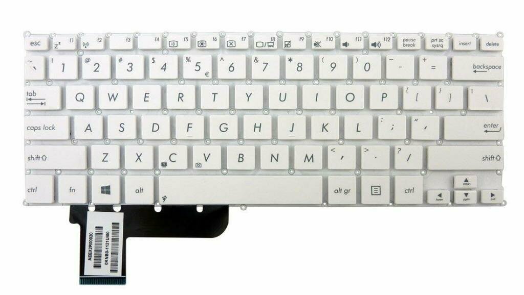 Клавиатура Asus X200 X201 S200 белая P/N: 0KNB0-1122US00, EX2, 9Z. N8KSQ.601, AEEX2U01010