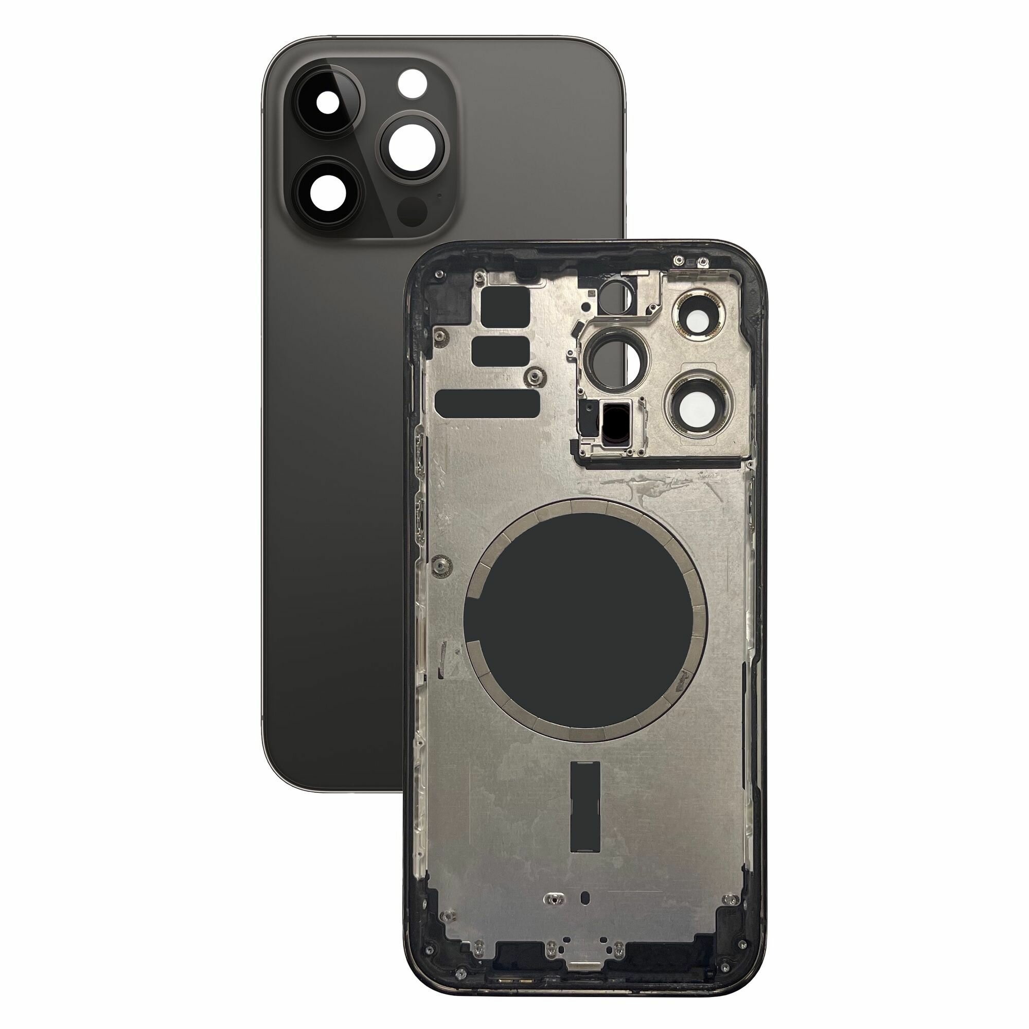 Корпус в сборе с задней панелью (крышкой) iPhone 14 Pro Max (Space Black) (AAA) EU (Европа)