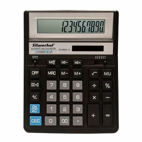 Калькулятор Silwerhof SH-888X-14, 14-разрядный, черный