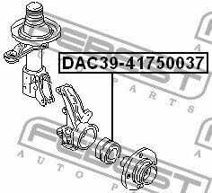 Подшипник ступичный передний, DAC3941750037 FEBEST DAC39-41750037
