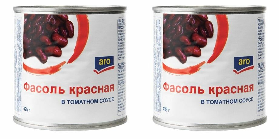 Aro Фасоль красная в томатном соусе, 425 г, 2 шт