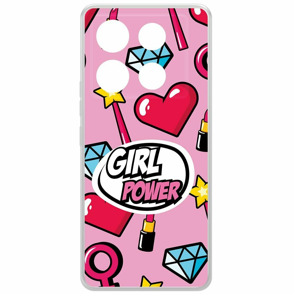 Чехол-накладка Krutoff Clear Case Girl Power для INFINIX Note 40 Pro 5G