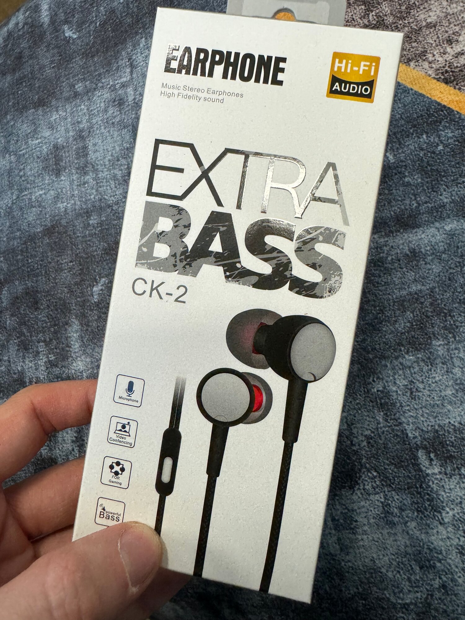 Проводные наушники капельки с микрофоном Cokike CK-2 с басами (95 Дцб / 130см / 16 Ом) разъем 3.5мм для старых телефонов