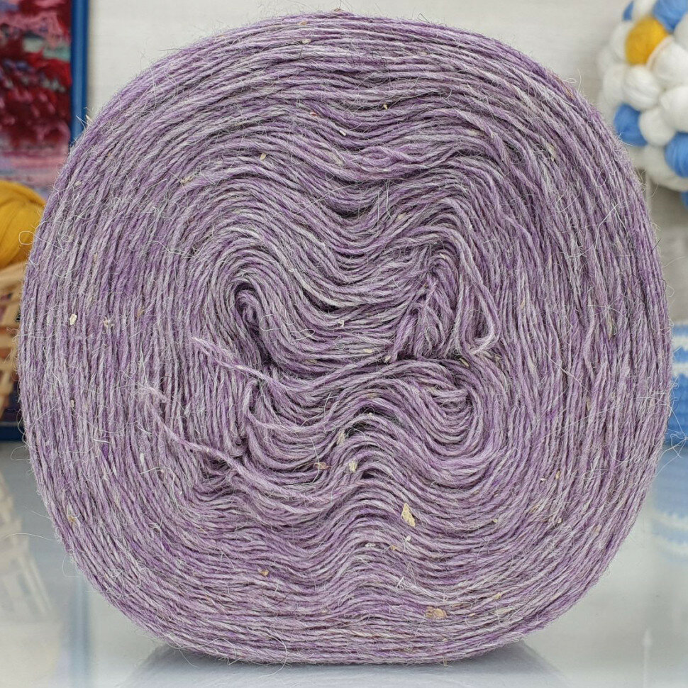 Пряжа Рассказовская меринос 11-2 сирень меланж (2 мотка)