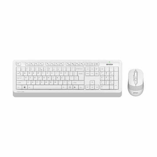 Комплект (клавиатура+мышь) A4TECH Fstyler FG1010S, USB, беспроводной, белый [fg1010s white]