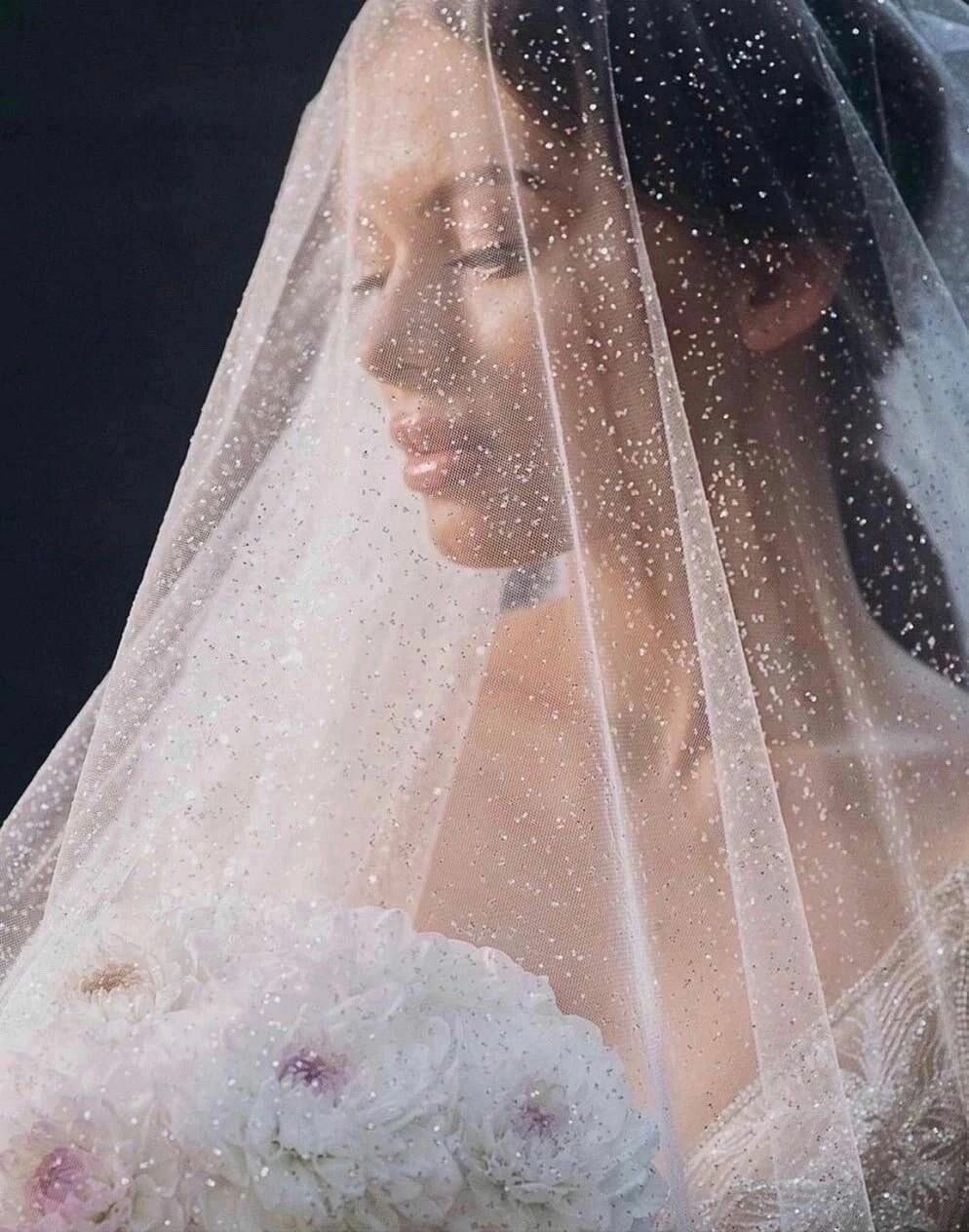 Сетка фатиновая 3 метра, с напылением глиттера блеска