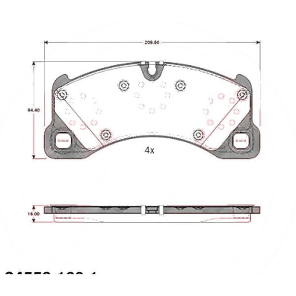 ZIMMERMANN 24553.160.1 (7L0698151M / 7L0698151N / 7P0698151B) колодки пер VW Touareg (Туарег) 3.2-3.6i / 3.0-5.0tdi 05- / Cayenne (Кайен)