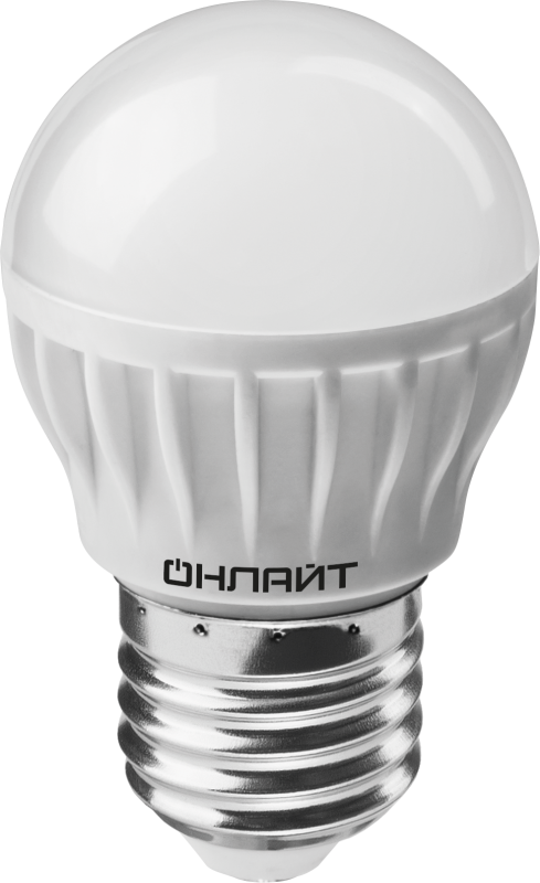 Лампа светодиодная 61 138 OLL-G45-6-230-6.5K-E27 6Вт шар 6500К холод. бел. E27 600лм 176-264В онлайт 61138