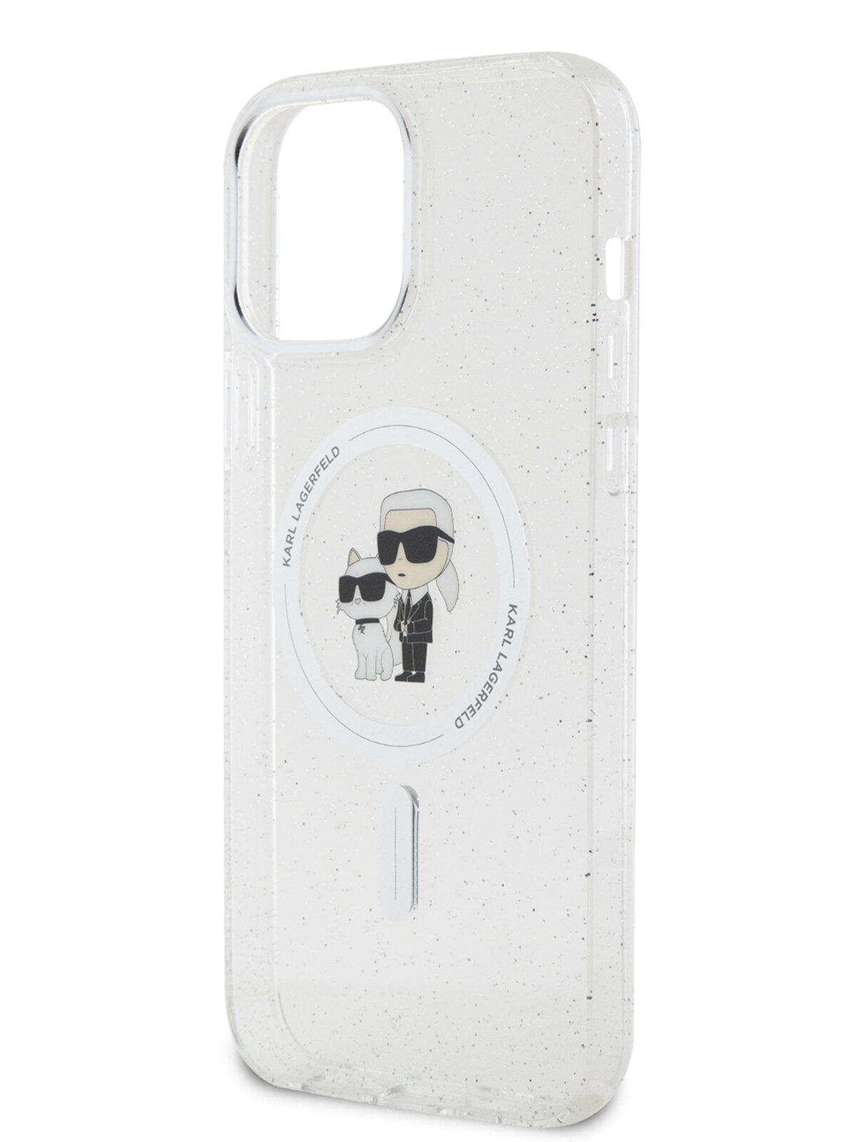 Lagerfeld для iPhone 13 Pro Max чехол PC/TPU NFT Karl & Choupette Hard Glitter Transp (MagSafe)