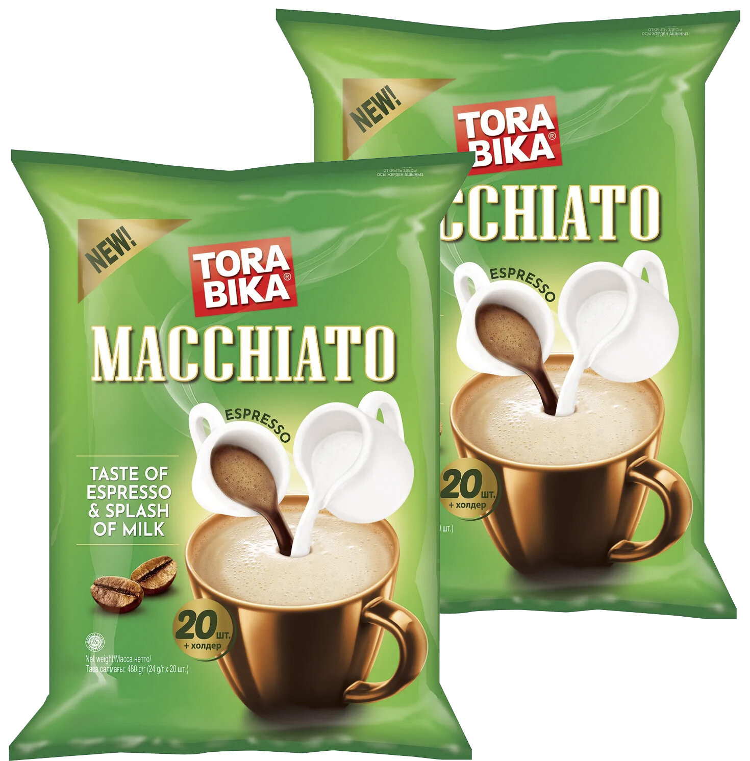 Кофе Torabika Macchiato, 20 пакетиков по 24г х 2 упаковки