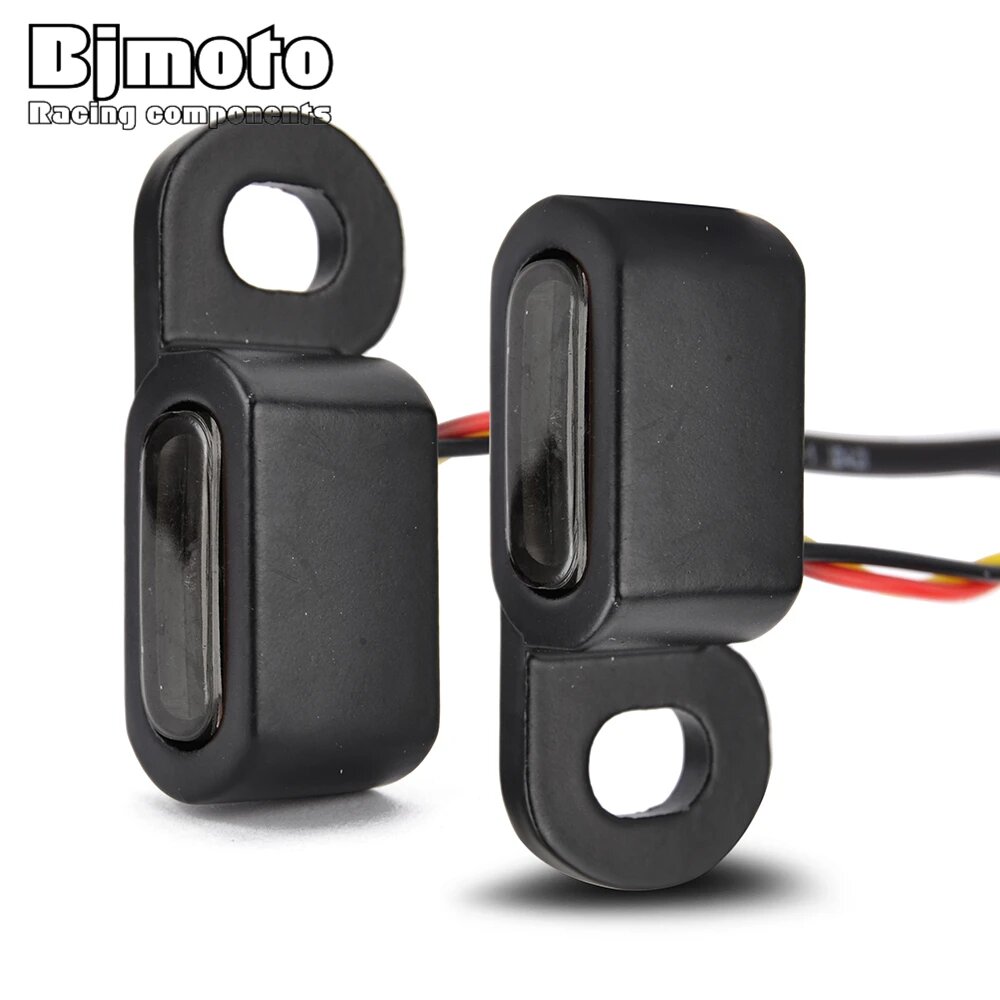 Мини Светодиодные поворотники для мотоциклов, указатели поворота на руль, указатели поворота для мотоциклов, аксессуары для Harley Davidson Touring Черный, Smoke lens