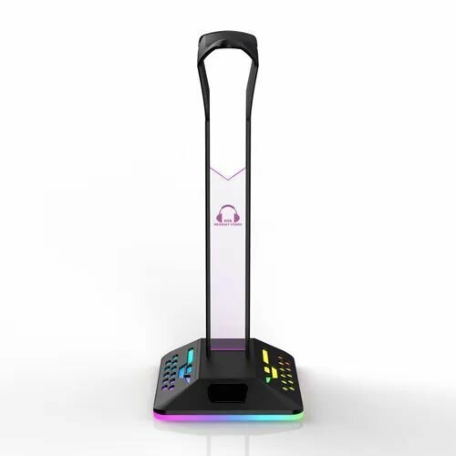 Подставка для наушников , держатель для наушников с RGB подсветкой и двумя портами