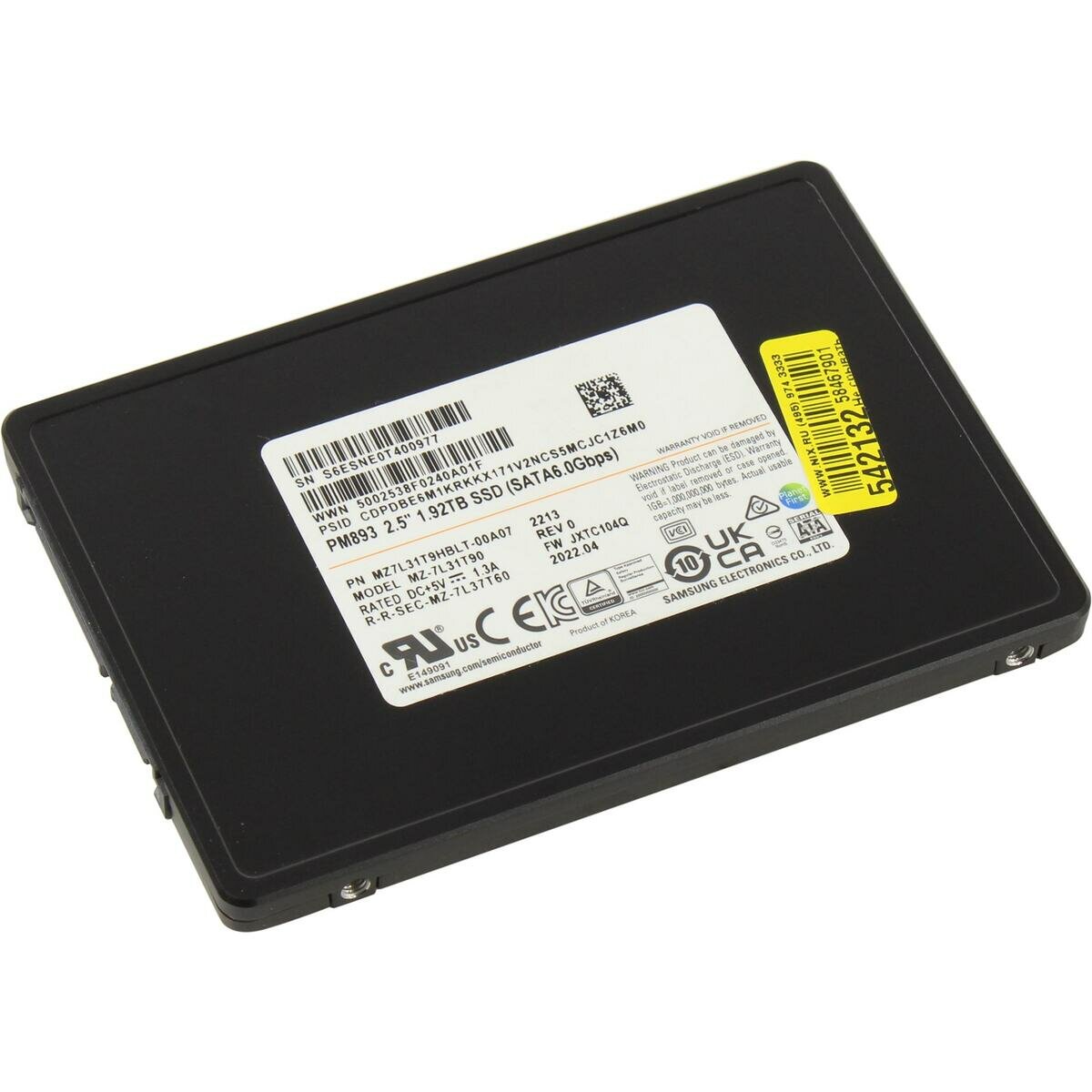 SSD 1.92 Tb SATA 6Gb/s Samsung PM893 (OEM) 2.5"