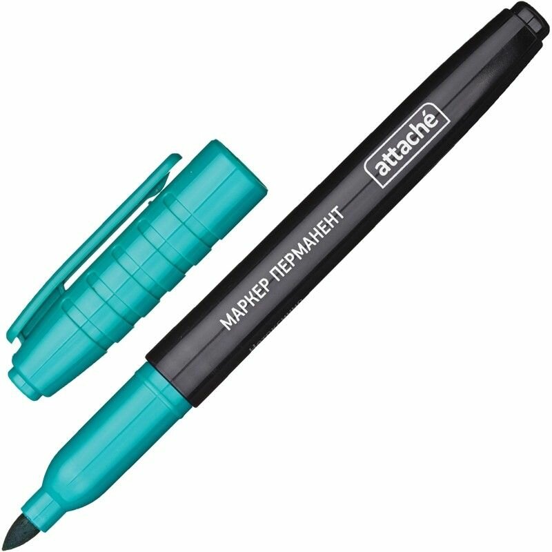 Маркер перманент Attache, 1,5-3мм, зеленый (3 штуки в упаковке)