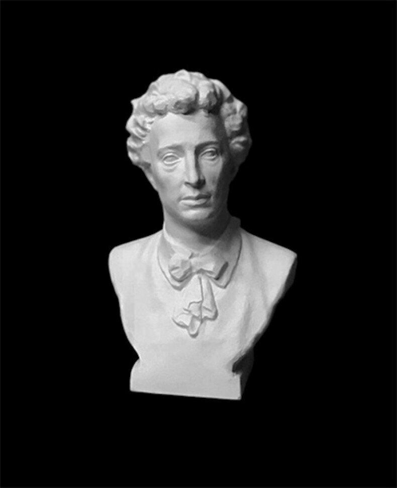 Гипс. Бюст А. Блока, h=19 см, Экорше, артикул 10-162