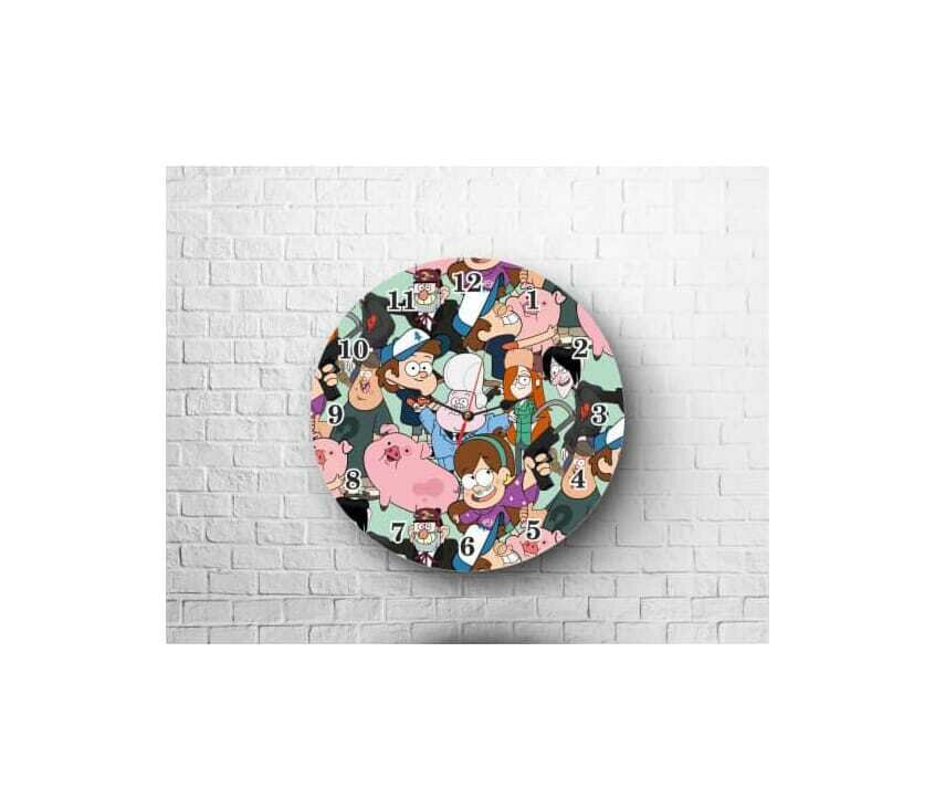 Часы настенные Mewni-Shop круглой формы, диаметр 20 см, с принтом "Гравити Фолз" - 0013